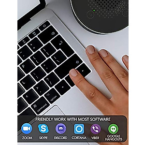 CMTECK USB Conference Microphone, Computer Desktop Speakerphone with Mute Function for Streaming, 360°Omnidirectional Voice Pickup, LED Indicator, VoIP Calls, Skype, Interviews, Chatting