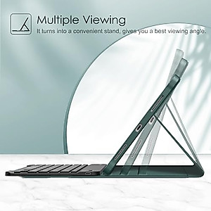Fintie Keyboard Case for iPad Pro 11-inch (4th / 3rd Generation) 2022/2021 - Soft TPU Back Cover with Magnetically Detachable Bluetooth Keyboard, Also Fit iPad Pro 11" 2nd / 1st Gen, Midnight Green
