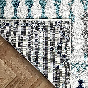 Antep Rugs Bohemian Geometric 3x5 Indoor Area Rug Phoenix, Blue, 3' x 5'