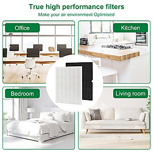 Laukowind 116130 Filter H Replacement for Winix 5500-2 Air Purifier and Models AM80-2, Includes 1 Pack Ture Filters and 1 Pack Activated Carbon Pre-filters (1 Sets)
