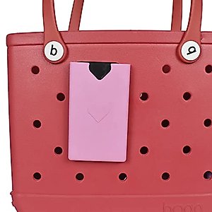 angilifan Phone Holder Charm Accessory Compatible with Bog Bags, Leaving Your Phone and Wallet Free and Within Reach on Your Handheld Beach Bag（Pink-for Bog）