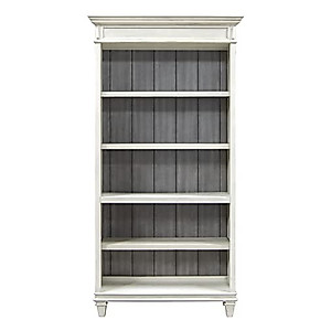 Martin Furniture Hartford Open Wood Bookcase, Storage Cabinet, Office Shelves, White (IMHF4078W)