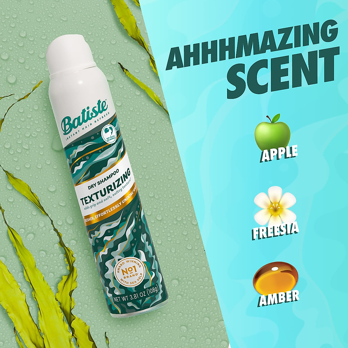 Batiste Texturizing Dry Shampoo, refresh and add grit and texture for beachy tousled hair 3.81OZ