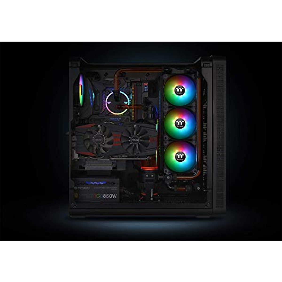 Thermaltake Pure Plus 12 RGB TT Premium Edition 120mm Software Enabled Circular 9 Controllable LEDs RGB PWM Case Radiator Fan 3Pack, TT RGB PLUS Software, AI Interactive Voice Control CL-F063-PL12SW-A