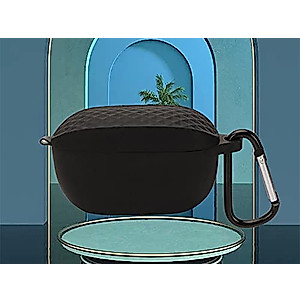 Silicone Case for JBL Vibe 100 TWS - True Wireless in-Ear Headphones , Protective Silicone with Keychain for JBL Vibe 100 TWS (Black)