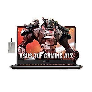 ASUS 2023 TUF A17 17.3" 144Hz FHD Gaming Laptop, AMD Ryzen 5 4600H, NVIDIA GeForce GTX 1650, 16GB DDR4 RAM, 512GB PCIe SSD, RGB Backlit Keyboard, Win 11, Black, 32GB Snowbell USB Card