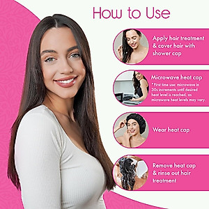 Tifara Beauty Deep Conditioning Cordless Heat Cap for Spa Care at Home, Gel Thermal Technology for Scalp Treatment, Natrual Hair Steamer Gel Cap, Black