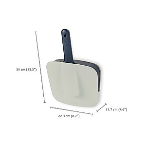 Joseph Joseph CleanStore Wall-Mounted Indoor Dustpan & Brush Set with Dust-Shield Compact Storage, Sweeping Floor Brush with Rubber Pan Edge and Soft Bristles