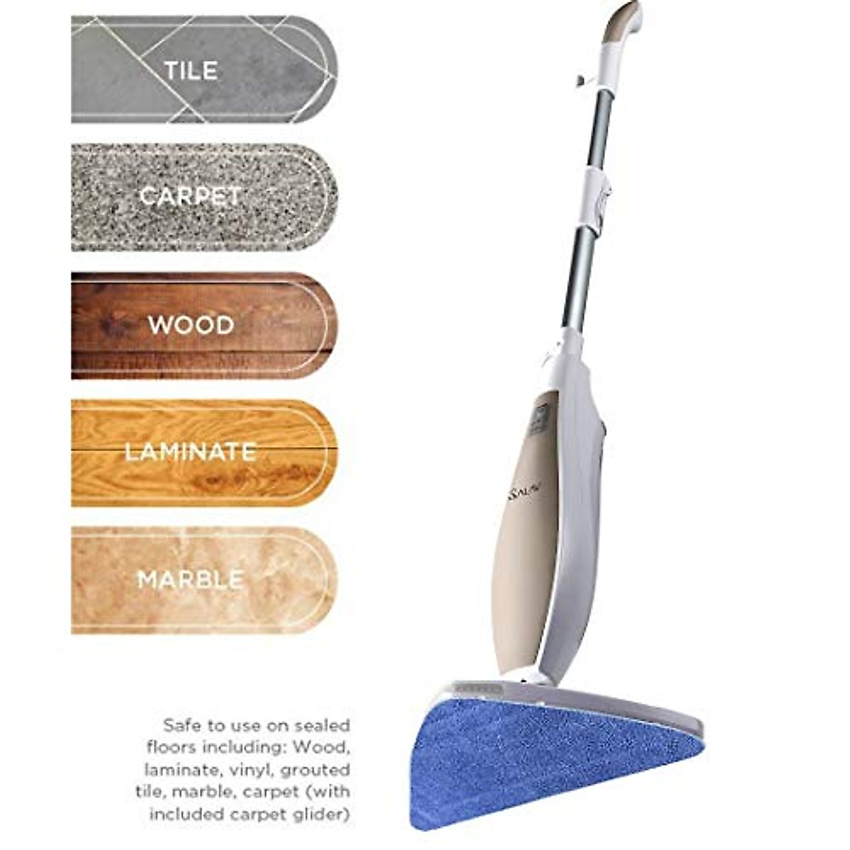 SALAV, Professional Series Mop Pad Refills for The Salav STM-402 Steam Mop, MP-102, Pack of 8