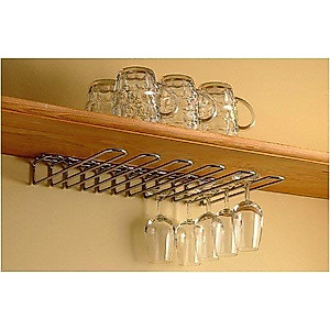 Paderno World Cuisine Chromed Steel Wall Mounted Glass Rack
