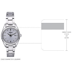 Seiko Women's Essentials Japanese Quartz With Stainless Steel Strap, Silver (Model: SUR633)