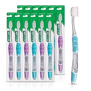 GUM Technique Deep Clean Sensitive Toothbrush, Compact Head & Ultra Soft Tapered Bristles for Adults with Sensitive, 1ct (12pk)