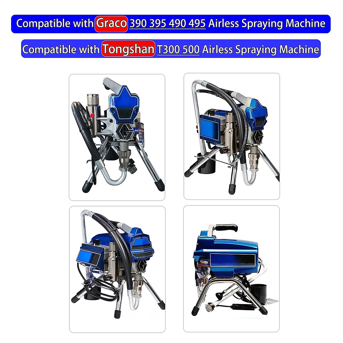 Upgraded Stainless Steel suction hose & Reflux Line Sets,Airless Paint Sprayer Accessories,Compatible with Graco 390 395 490 495 595,Fit for Tongshan T300 500 Airless Spraying/Line Painting Machine