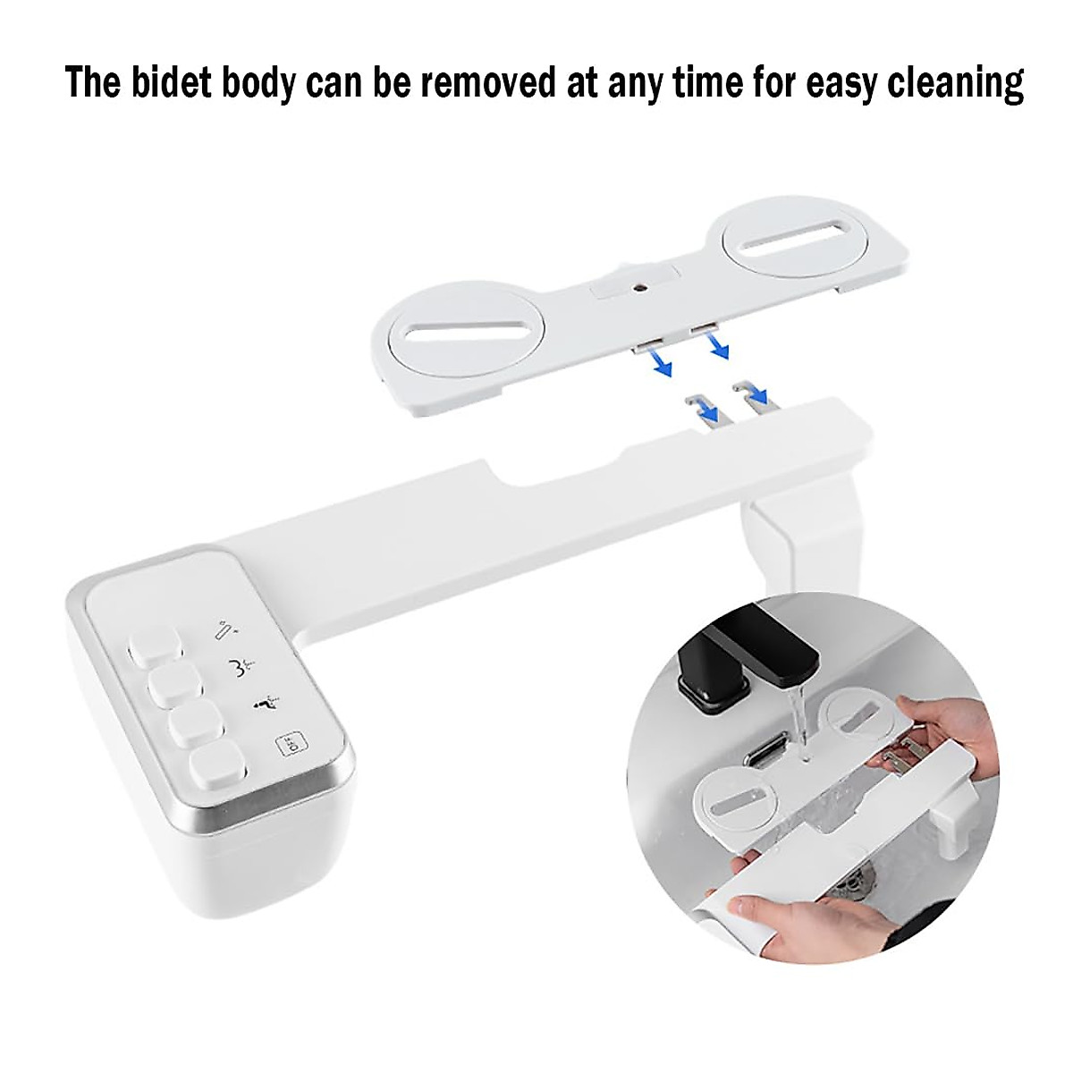 Bidet Attachment for Toilet with Pressure Controls Retractable Self Cleaning Cold Water Bidets Sprayer for Existing Toilets Non-Electric Bidet Seat Kit with Dual Spray Nozzles for Most Toilets Women