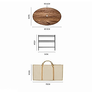 SUNESA Portable Picnic Table Folding Oval Picnic Table Portable Adjustable Dining Table Outdoor Camping Table for Beach Backyards Party Foldable Camping Table