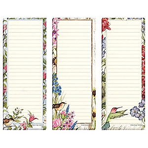 Current Seasonal Birds Magnetic Notepad Set – Set of 12 Mini Memo Pads, 12 Designs, 30-Sheet Pads, 2½ x 6½ Inches, Shopping List, To-Do Notes, Printed in The USA