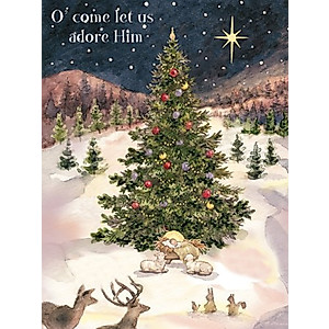 LANG - "Let Us Adore Him", Boxed Christmas Cards, Artwork by Betty Whiteaker" - 18 Cards, 19 envelopes - 5.375" x 6.875"