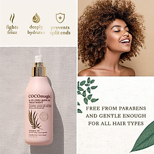 Cocomagic 10-in-1 Leave-in Hair Treatment with Coconut Oil | Hydrate, Detangle, Prevent Frizz | Smooths, Creates Silkiness | Gentle for All Hair Types | Paraben Free, Cruelty Free, Made in USA (8 oz)