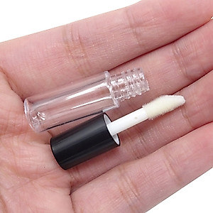 Honbay 10PCS 1.2ml Mini Reusable Clear Empty Lip Gloss Containers Travel Empty Lip Gloss Bottle Tube Vials for Lipstick Samples, Lip Balms
