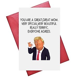 Funny Mother's Day Card, Mothers Day Greeting Card Trump, Funny Birthday Card for Mom - Trump Your Are a Great Mom