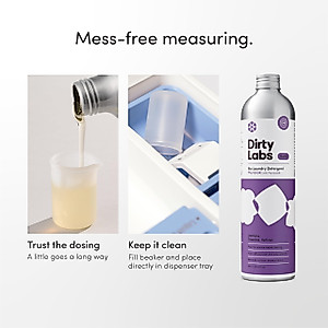 Dirty Labs | Murasaki Scent | Bio-Liquid Laundry Detergent | 80 Loads (21.6 fl oz) | Hyper-Concentrated | High Efficiency & Standard Machine Washing | Nontoxic, Biodegradable | Stain & Odor Removal