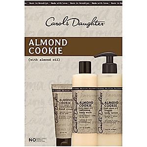 Carol’s Daughter Almond Cookie Body Gift Set For Dry Skin, Blended with Almond Oil, Contains Sulfate Free Body Wash, Hand Cream, and Body Lotion, Paraben Free