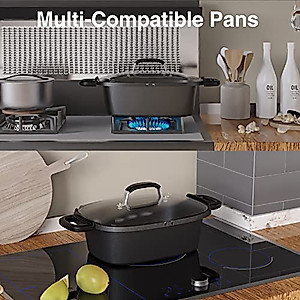 Anfilank 8-in-1 Multi-Cooker, Programmable 6.8 Quart Slow Cooker, Presets to Sous Vide, Bake, Sauté, Cook Rice & More; with Sous Vide Rack, Steam Rack, Slotted Spoon and Glass Lid, Adjustable Temp&Time for Slow Cook with LED Display.