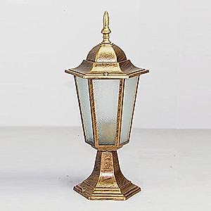 Retro Post Light Aluminum Garden Pillar Lamp Outdoor Lighting Column Lamp Waterproof IP65 Street Light Glass Lantern Gate Stigma Light Courtyard Landscape Light Fence Lawn Porch Deck Garage