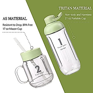 Smoothie Blender Personal Blender, Chic Now Portable Smoothie Maker for Juice Shakes and Smoothie with 6 Sharp Blades, Travel Cup and Lid, Green