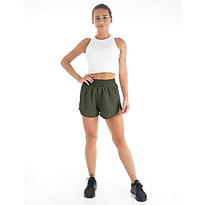 Blooming Jelly Women's Quick-Dry Running Shorts Workout Athletic Shorts with Pockets 2024 (Large, Army Green)