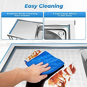 Commercial Kitchen Sink, 2 Compartment Stainless Steel Sink, Freestanding Restaurant Sink, Food Preparation Table & Multi-functional Sink, For Restaurants, Kitchens, Outdoor, Indoor…