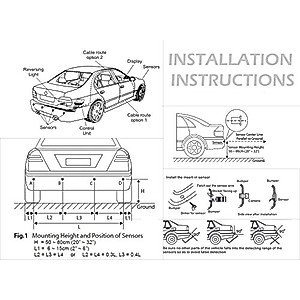 4 Parking Car Parking Sensor Kit LED Display View Reverse Backup Radar System Backup Sensor Reversing Sensors Universal Auto Radar Detector Sensors Radar Buzzer Beep-Beep Alarm Indicator