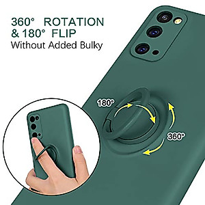 BENTOBEN Galaxy S20 Case, Phone Case Samsung S20 5G 2020,Slim Silicone | 360° Ring Holder Kickstand | Support Car Mount | Soft Rubber Hybrid Hard Protection Shockproof Bumper Non-Slip Cover,Dark Green