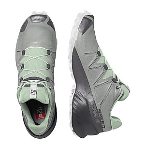 Salomon Speedcross 5 Trail Running Shoes for Women, Wrought Iron/Spray/White, 7