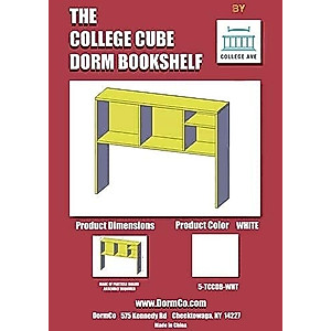 DormCo The College Cube - Desk Bookshelf - White Color