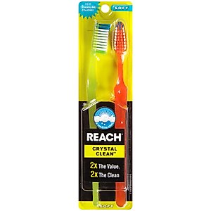 Reach Toothbrush Crystal Clean Soft Twin (6 Pieces)