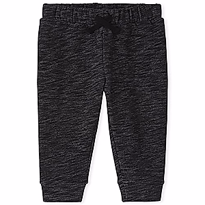 The Children's Place baby boys And Toddler Boy Active Fleece Jogger Sweatpants, Black, 12-18 Months US