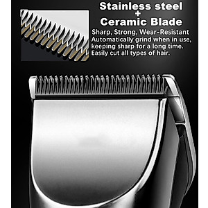 Professional Hair Hair Clippers for Men,T-Blade Zero Gapped Cordless Hair Trimmer Edger Clipper for Hair Cutting Rechargeable Hair Liners Electric Beard Trimmer Shaver With LED Display (sliver)