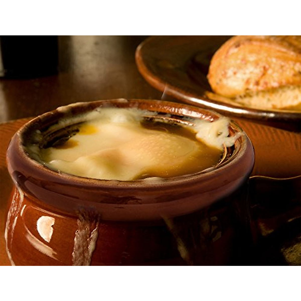 HIC Kitchen French Onion Soup Crock Set with Lids, Set of 4, Brown