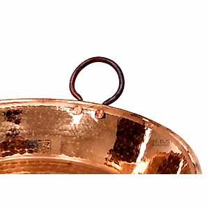 Ematik Paella Pan 13” Cazuela De Cobre 100% Pure Hammered Handmade Copper Classic Traditional Spain Cazo Cazuela Para Seafood