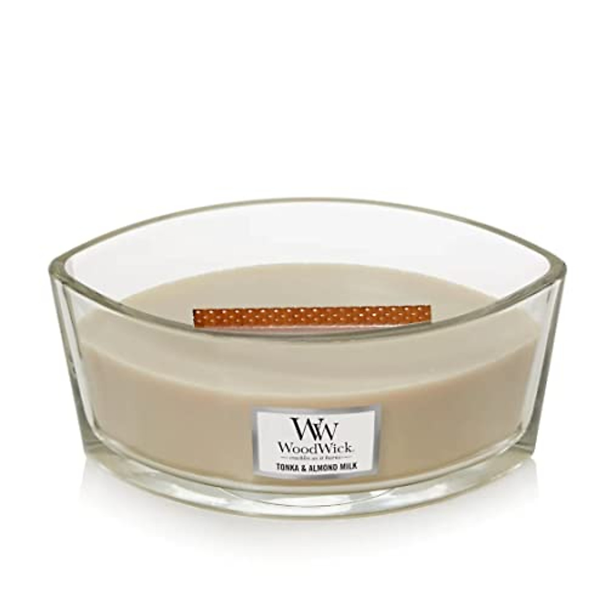 WoodWick Ellipse Candle, Tonka & Almond Milk, 16 oz.