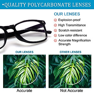 ZONLON 6 Pack Reading Glasses for Women Men, Spring Hinge Eyeglasses Blue Light Blocking Anti Eyestrain Computer Readers (6 Mix C1, 0.00, multiplier_x)