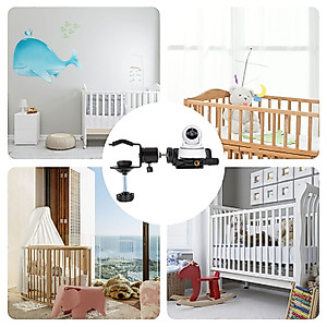 Baby Camera Monitor Mount Bracket, 360 Degrees Rotatable Adjustable Holder Flexible Camera Stand for Crib Nursery
