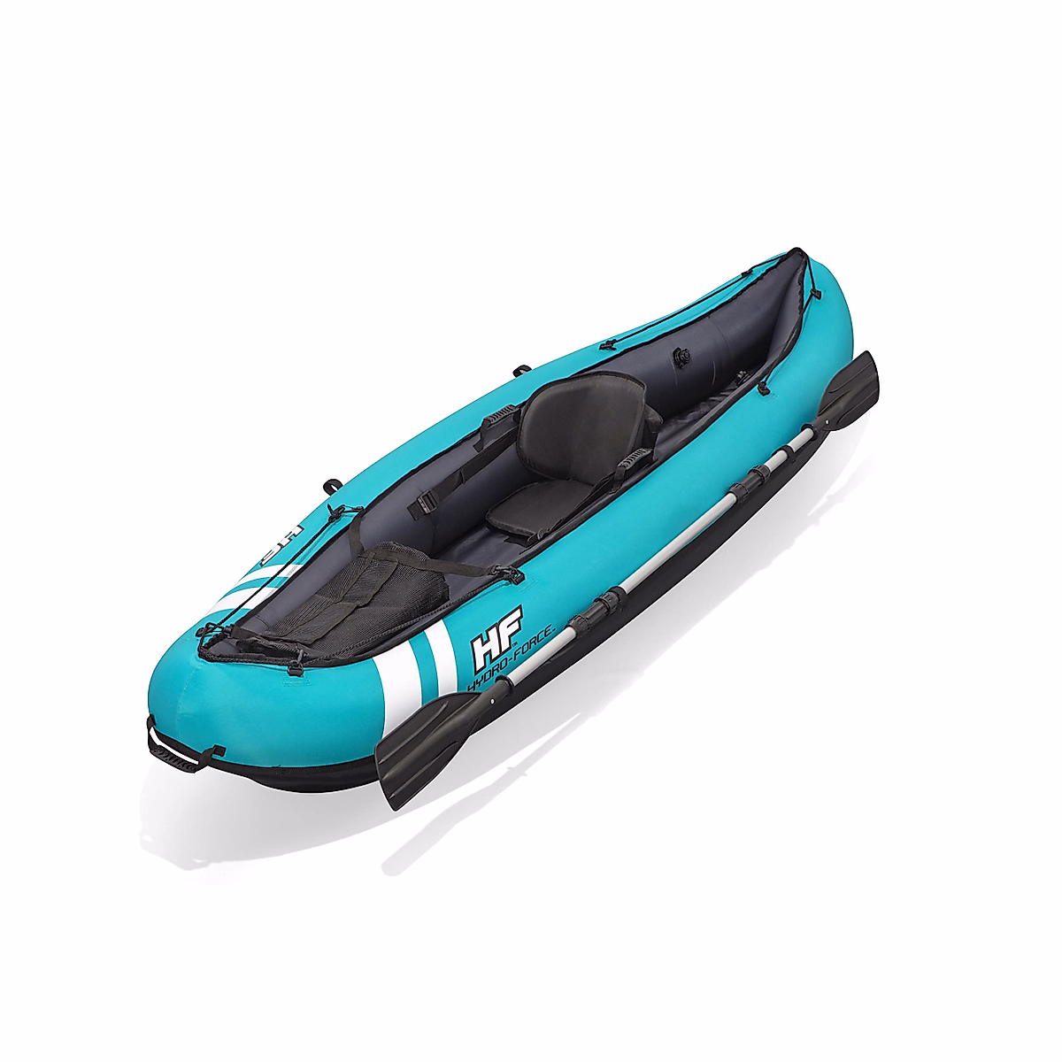 Bestway Hydroforce Ventura Kayak 1 Person Set, Inflatable Boat Set with Hand Pump, Paddle and Storage Bag, Multiple Styles, Light Blue