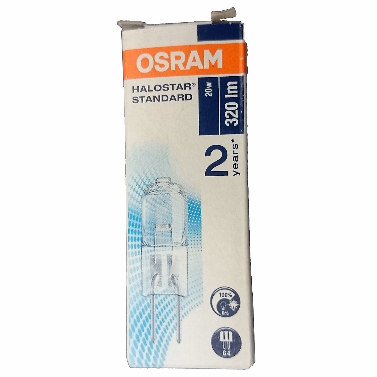 Osram - 64425 - Halogen Bulb 20 Watt 22 kWh/1000h, 12 Volt G4, 33 x 10 mm