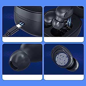 OCUhome True Wireless Earbuds, Purple Bluetooth Earbuds with Touch Control, XY-30 Bluetooth 5.0 Earphones Ergonomic Waterproof Binaural TWS HiFi Stereo Wireless Sports Earbuds for Fitness