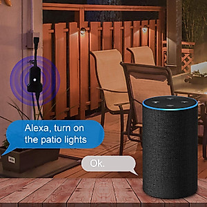 Outdoor Smart Plug 2 Sockets WiFi Compatible with Alexa & Google Home Devices ~ Wireless Remote Control Timer & On/Off with App (WiFi 2 Outlet)