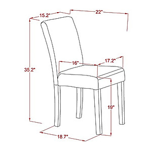 East West Furniture VAAB9-LWH-64 9Pc Dinette Set Includes a 59/76.4 Inch Oval Dining Table with Butterfly Leaf and 8 Parson Chair with Linen Leg and PU Leather Color White, 9 Pieces