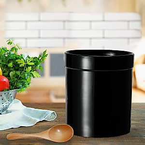 MEIGUI Ceramic Kitchen Utensil Holder, Utensil Crock Large Utensils Holder for Kitchen Decor, Cooking Tool Utensils Caddy for Countertop, Pure Black