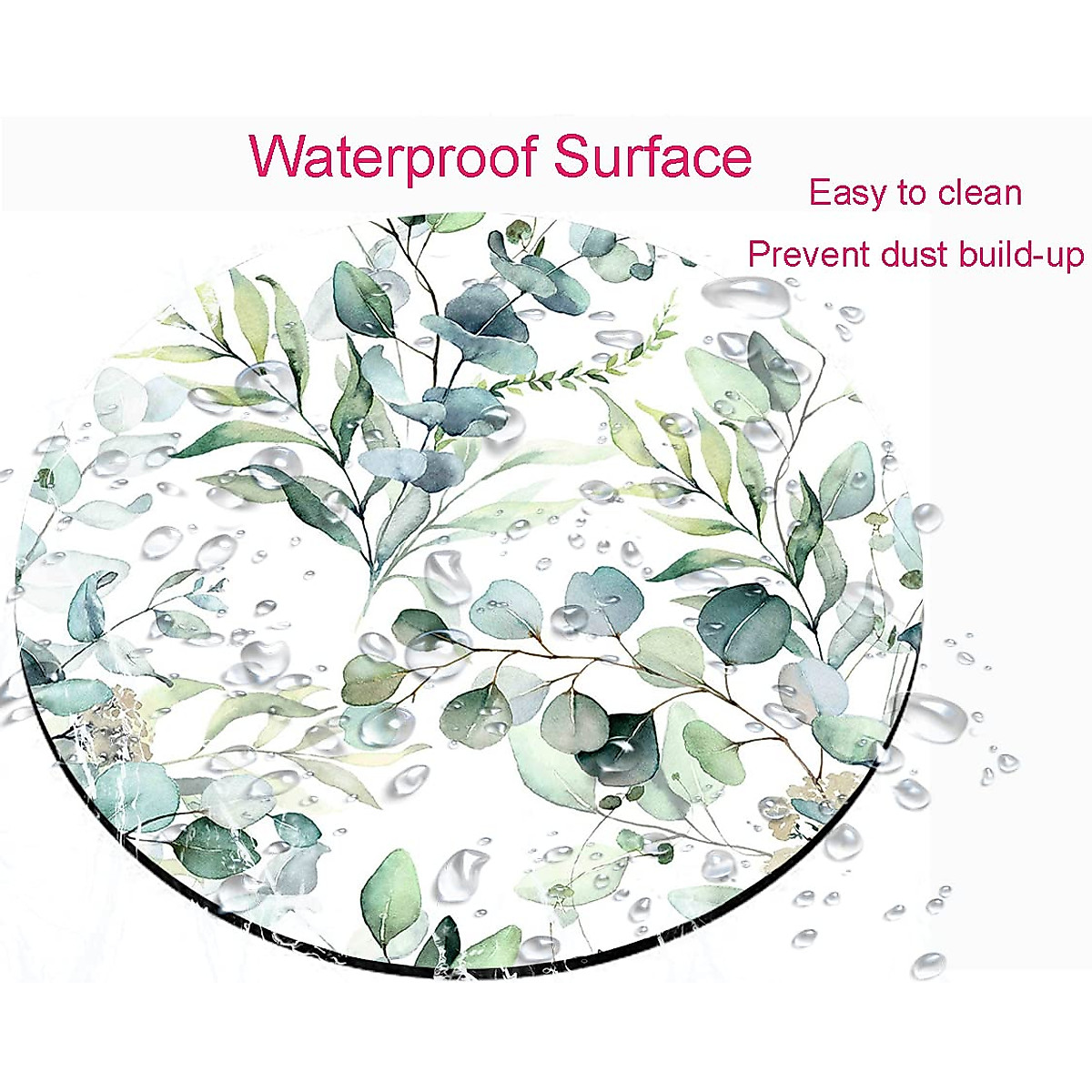 Armanza Mouse Pad, Cute Mousepad with Design, Round Grass Leaves Mouse Mat, Small Non-Slip Rubber Gaming Mouse Pads, Office Home Personalized Mouse Pad